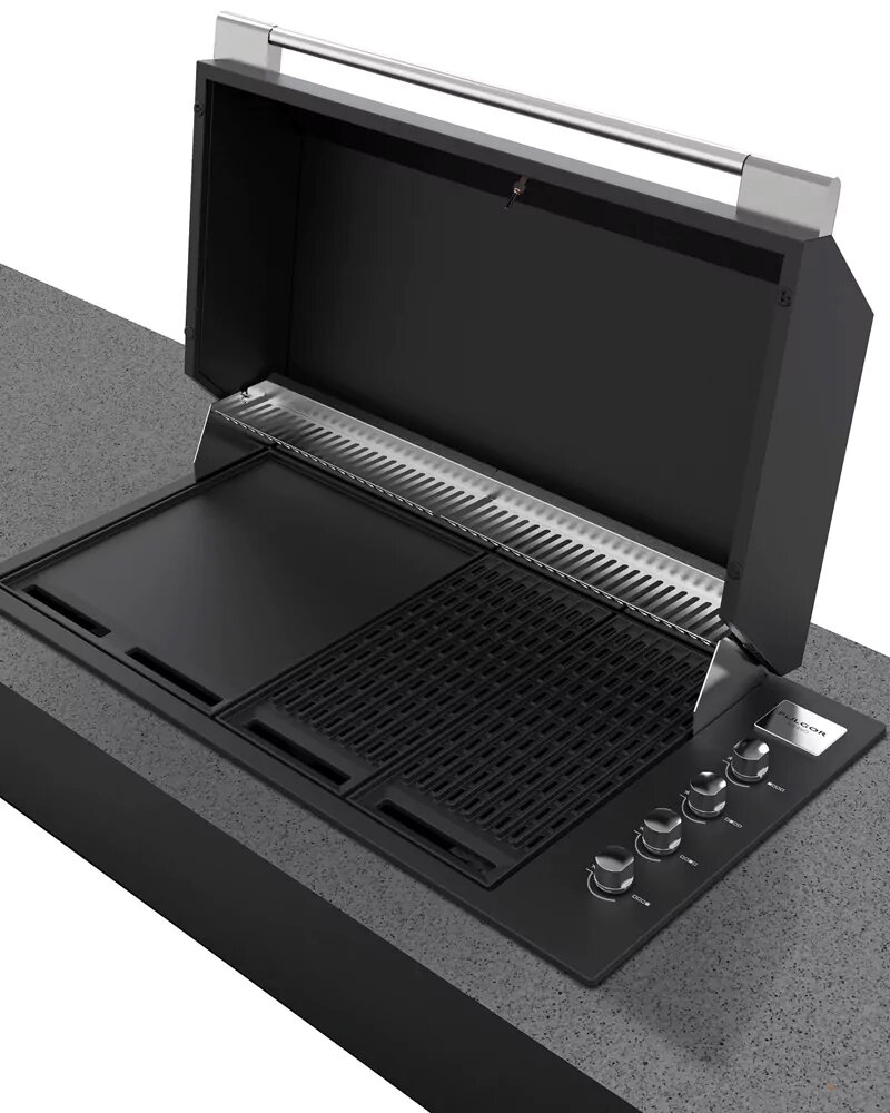 Fulgor Milano schwarzer Design-Einbaugrill