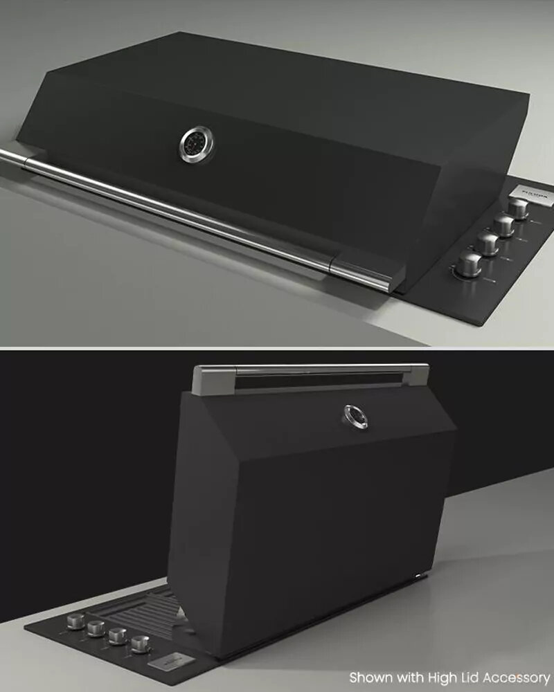 Fulgor Milano schwarzer Design-Einbaugrill