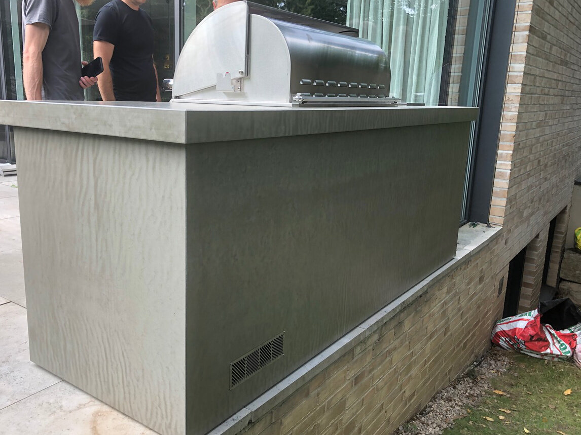 Beton Outdoor Küche mit Fire Magic Grill