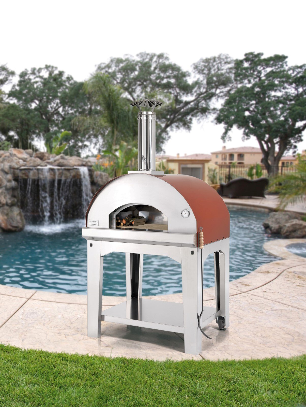 Mobiler Stahl Pizzaofen Fontana Forni Linea Red | Gardelino.de